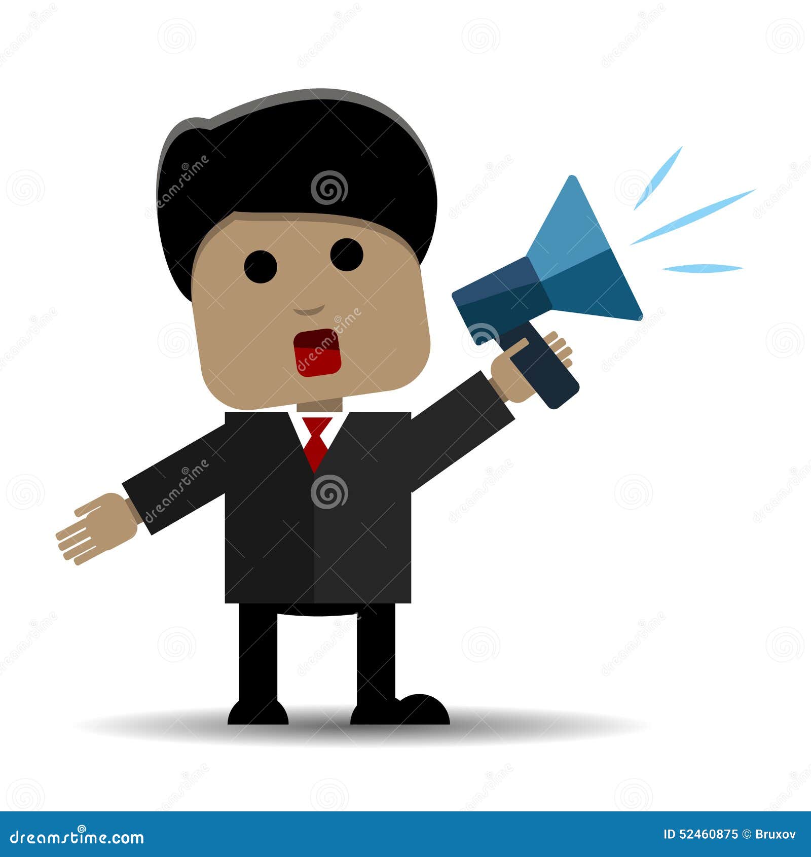 Man with speaker stock vector. Illustration of vector - 52460875