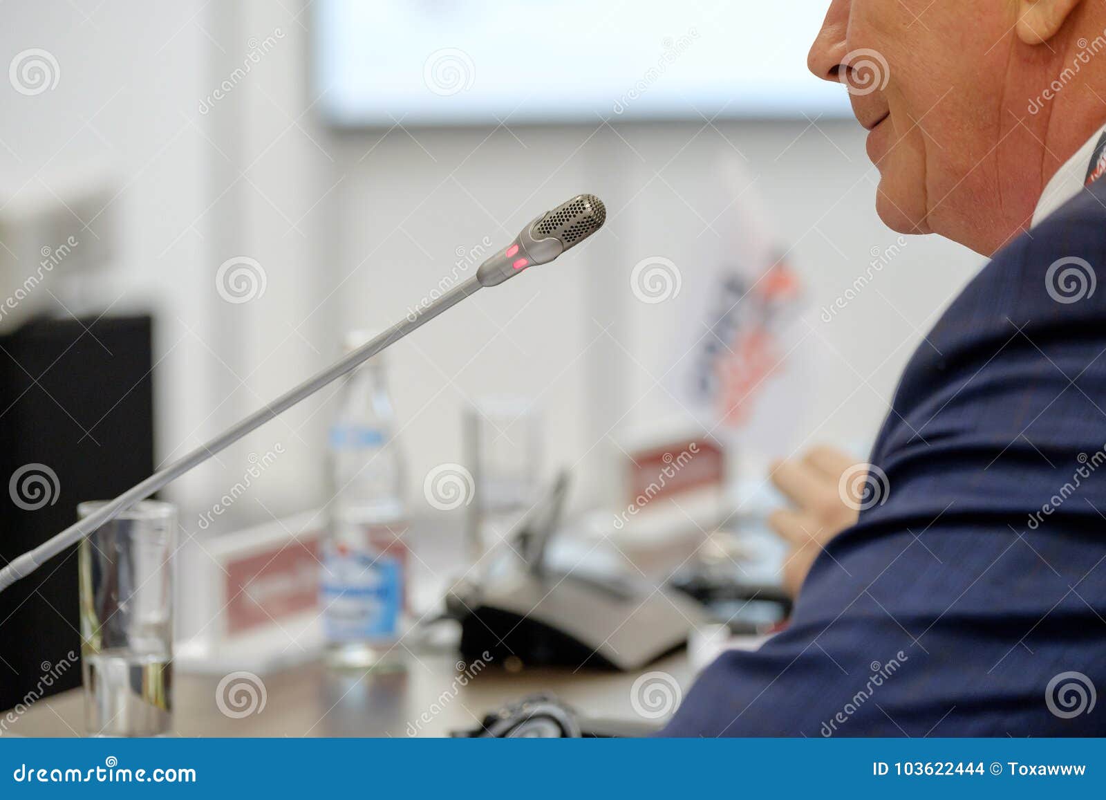 Man Speaking at the Conference Editorial Stock Image - Image of hand ...