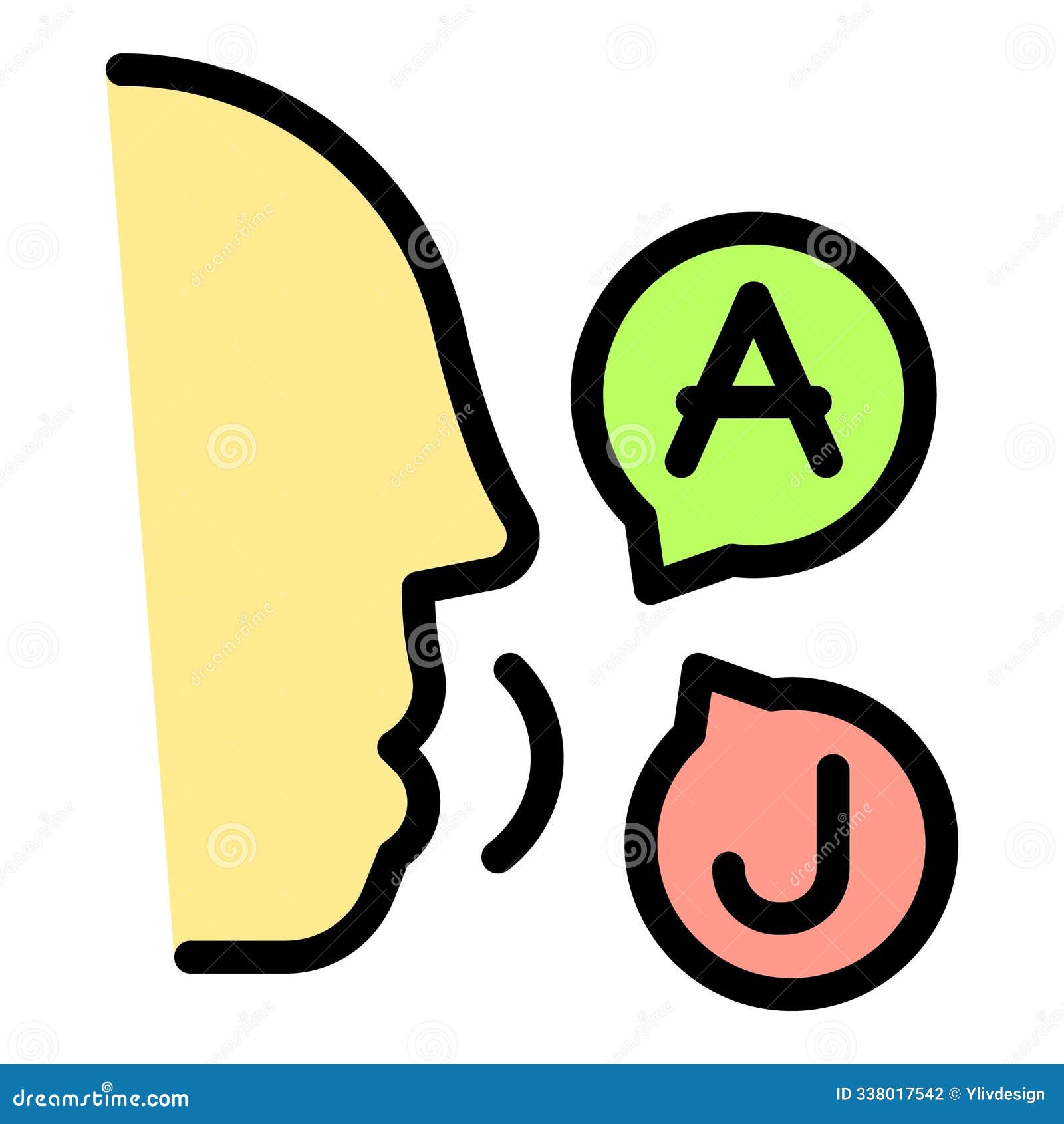 Man Speaking Different Languages Fluently with Speech Bubbles Around ...