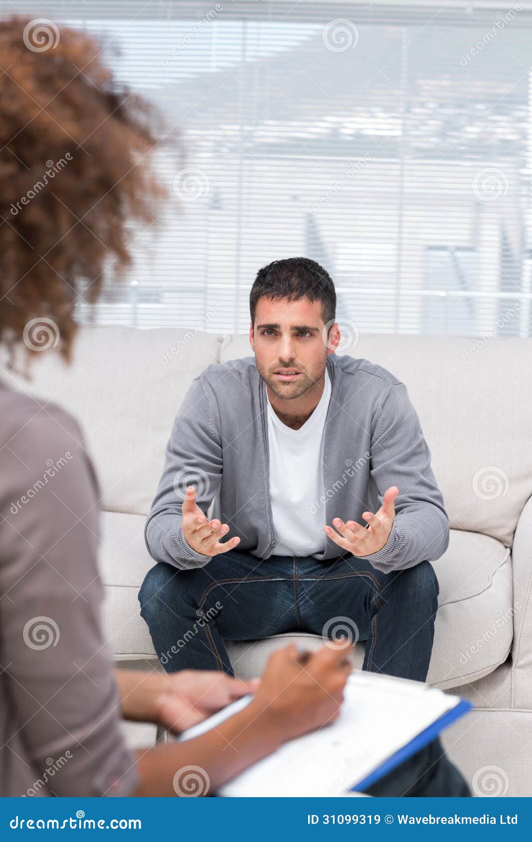 Man Speaking To a Therapist Stock Image - Image of hair, adult: 31099319