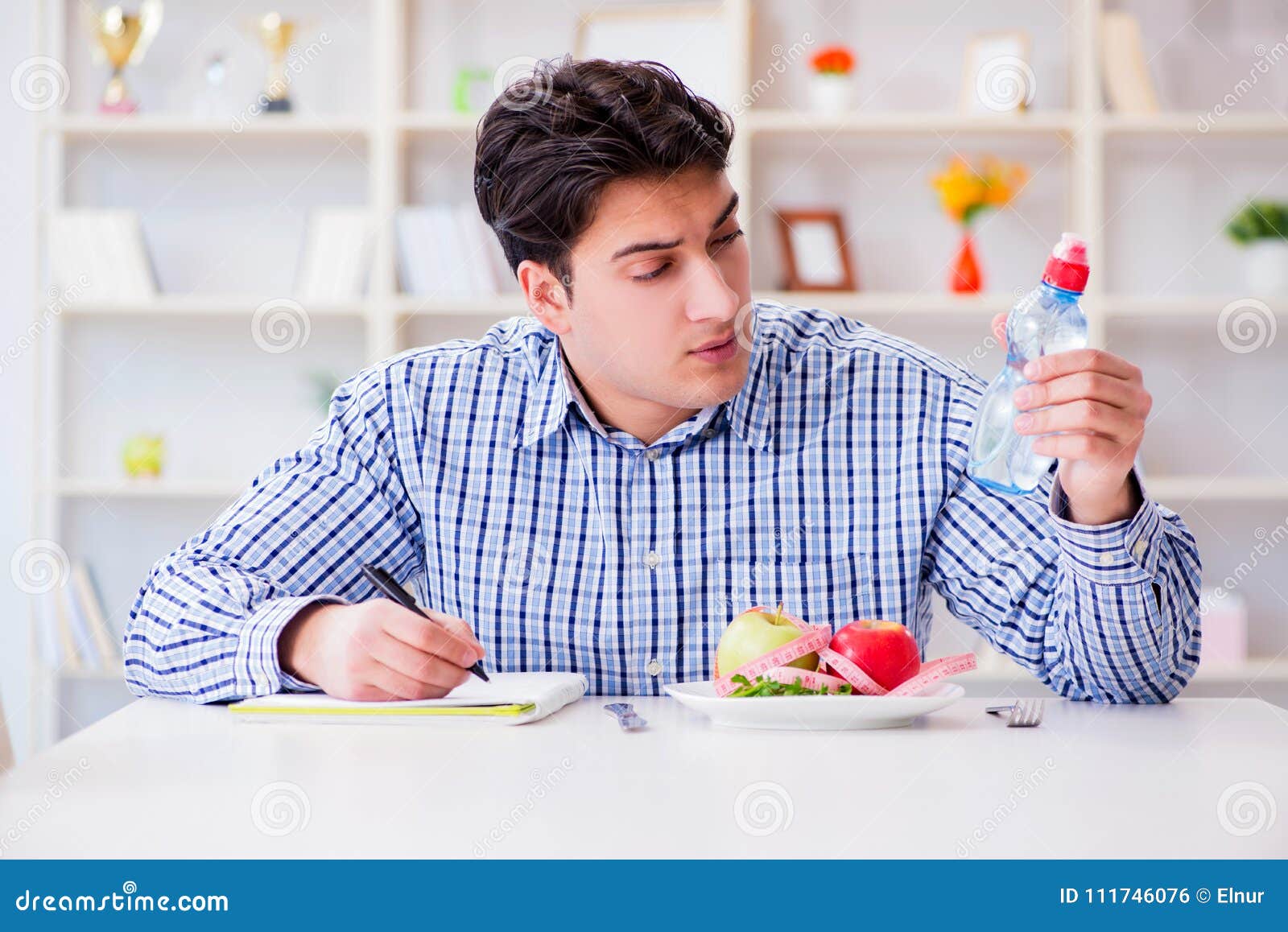 The Man on Special Diet Programm To Lose Weight Stock Photo - Image of ...