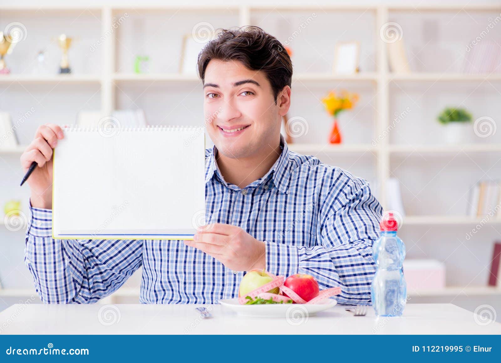 The Man on Special Diet Programm To Lose Weight Stock Image - Image of ...