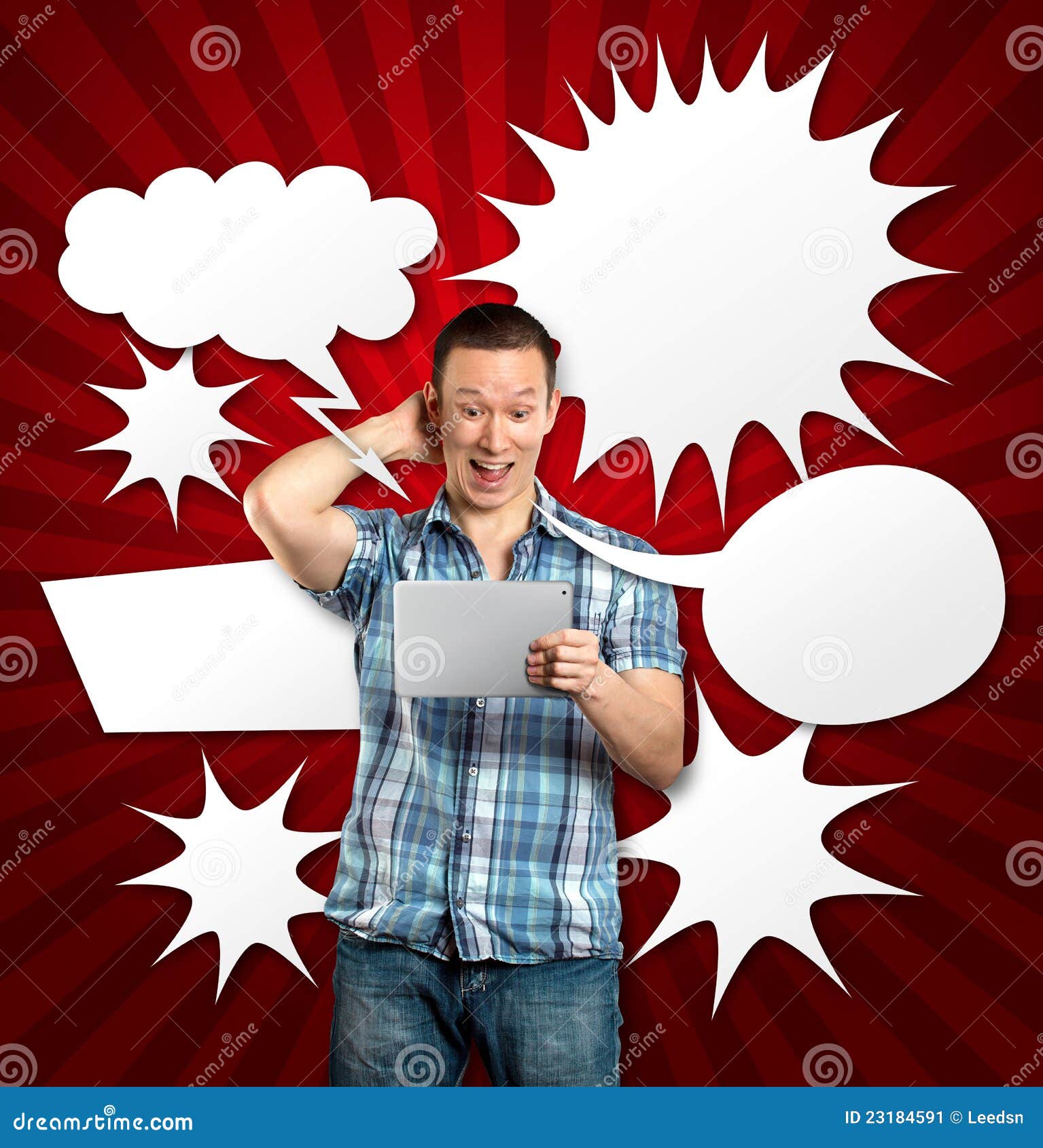Man with Speech Bubble stock image. Image of cloud, friendly - 23184591