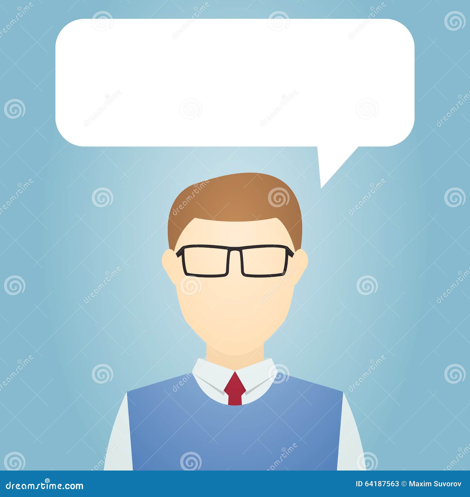 Man with speech bubble stock vector. Illustration of speak - 64187563