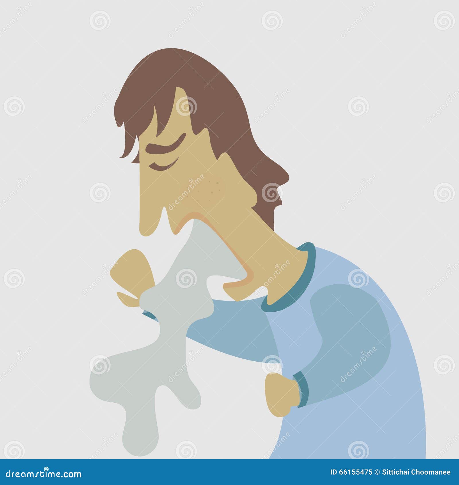 Man spitting stock vector. Illustration of blue, eyebrows - 66155475