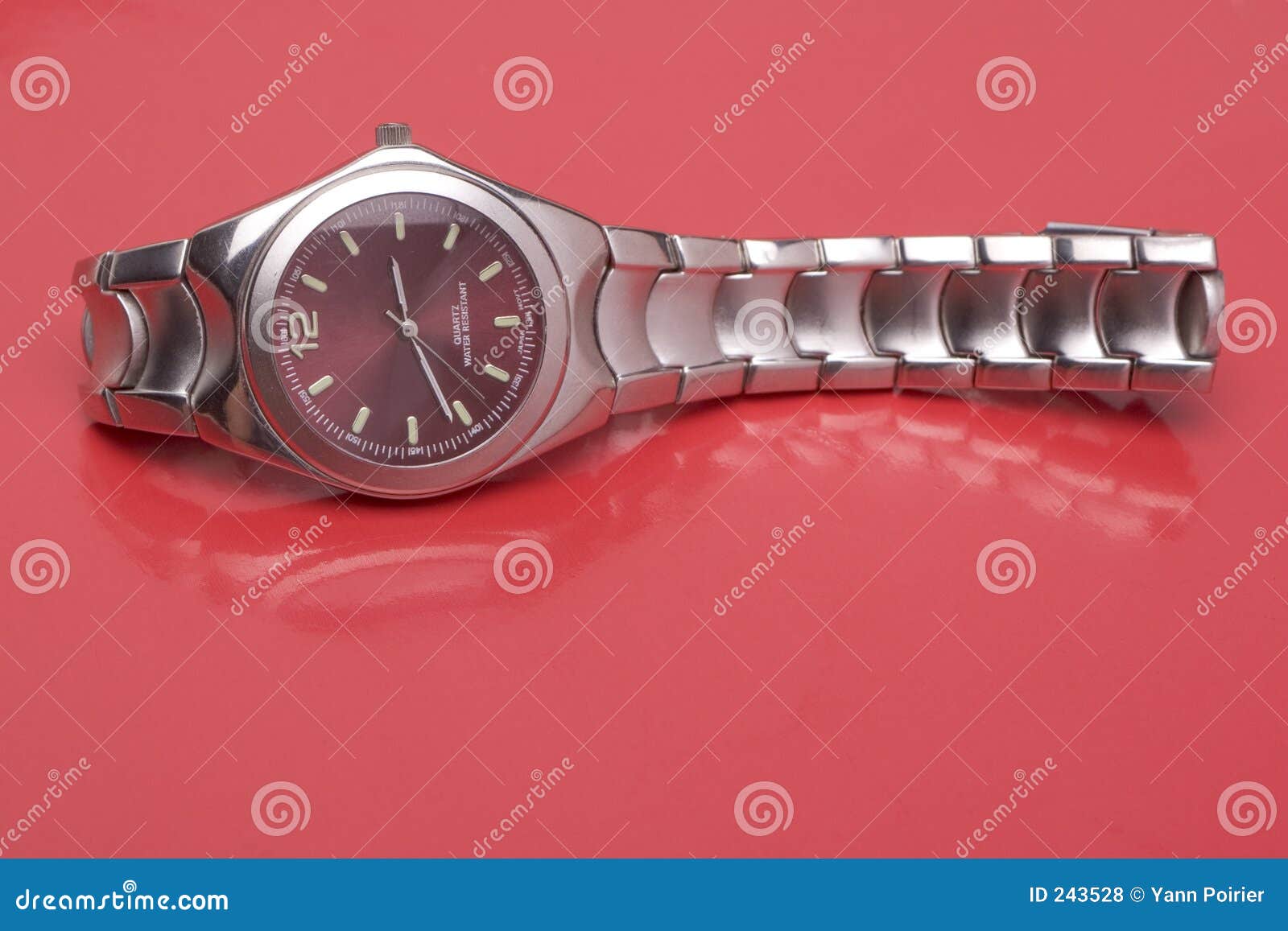 Man sport watch reflecting stock photo. Image of water - 243528
