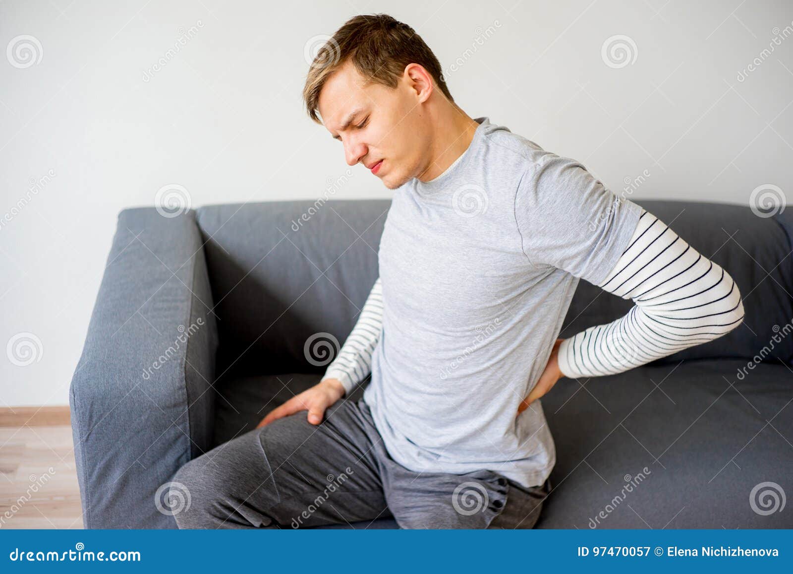 Man sprained his back stock image. Image of medical, sprain - 97470057