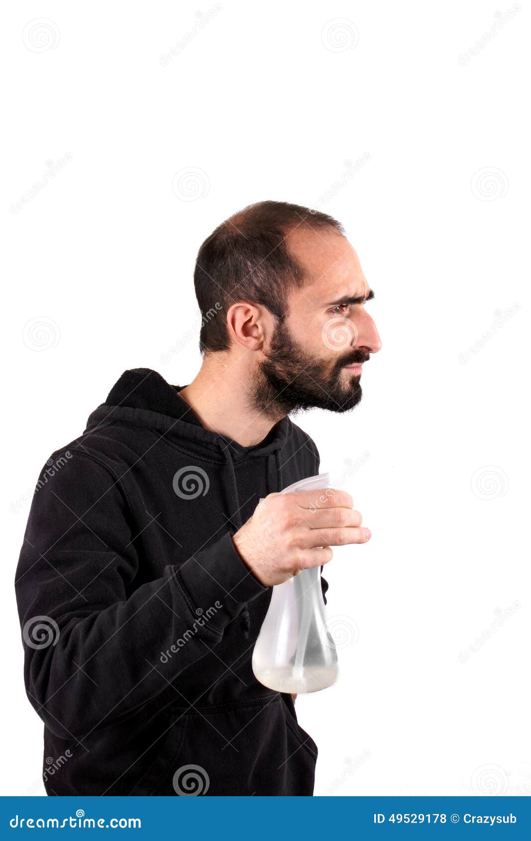 Man with spray stock photo. Image of handsome, cleaning - 49529178