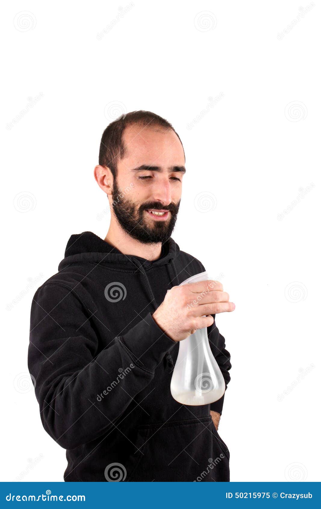 Man with spray stock image. Image of action, holding - 50215975