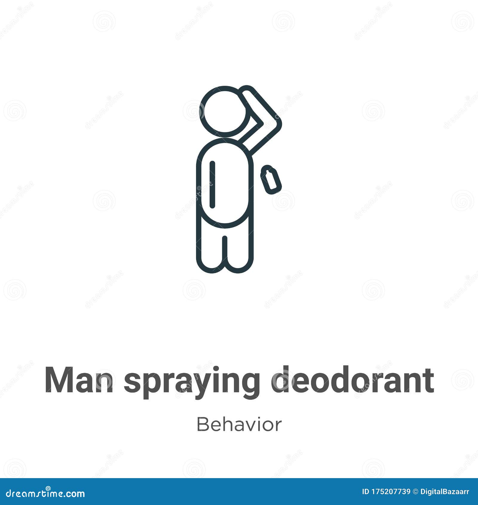 Man Spraying Deodorant Outline Vector Icon. Thin Line Black Man ...