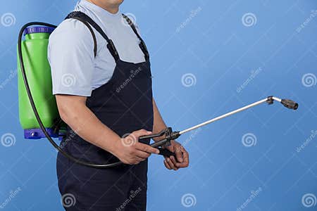 Man Spraying Insects- Pest Control Stock Image - Image of freshness ...