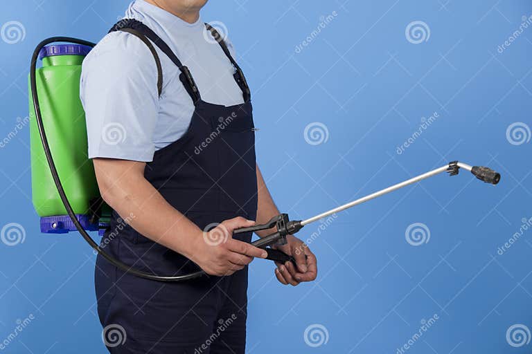 Man Spraying Insects- Pest Control Stock Image - Image of freshness ...