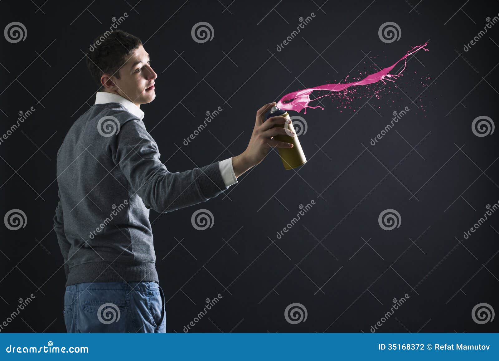 Man spraying paint stock photo. Image of illegal, life - 35168372