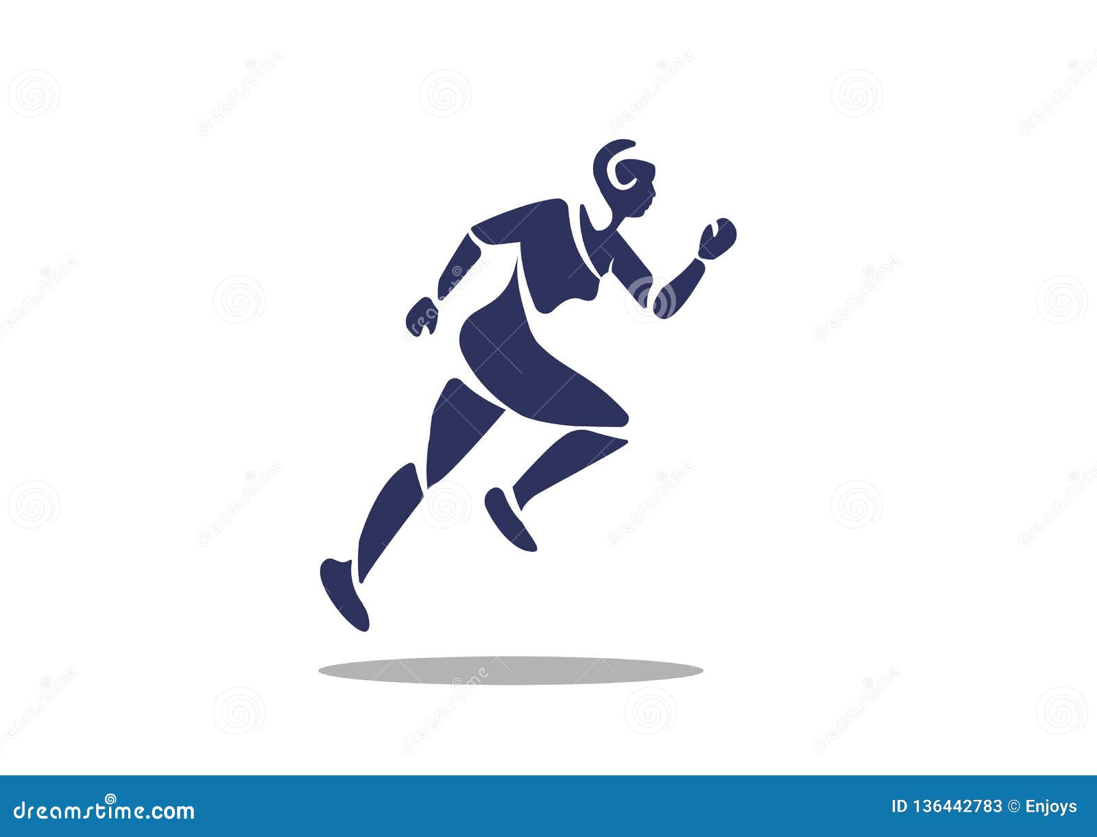 Man Sprint Running Flat Icon Illustrator Stock Vector - Illustration of ...