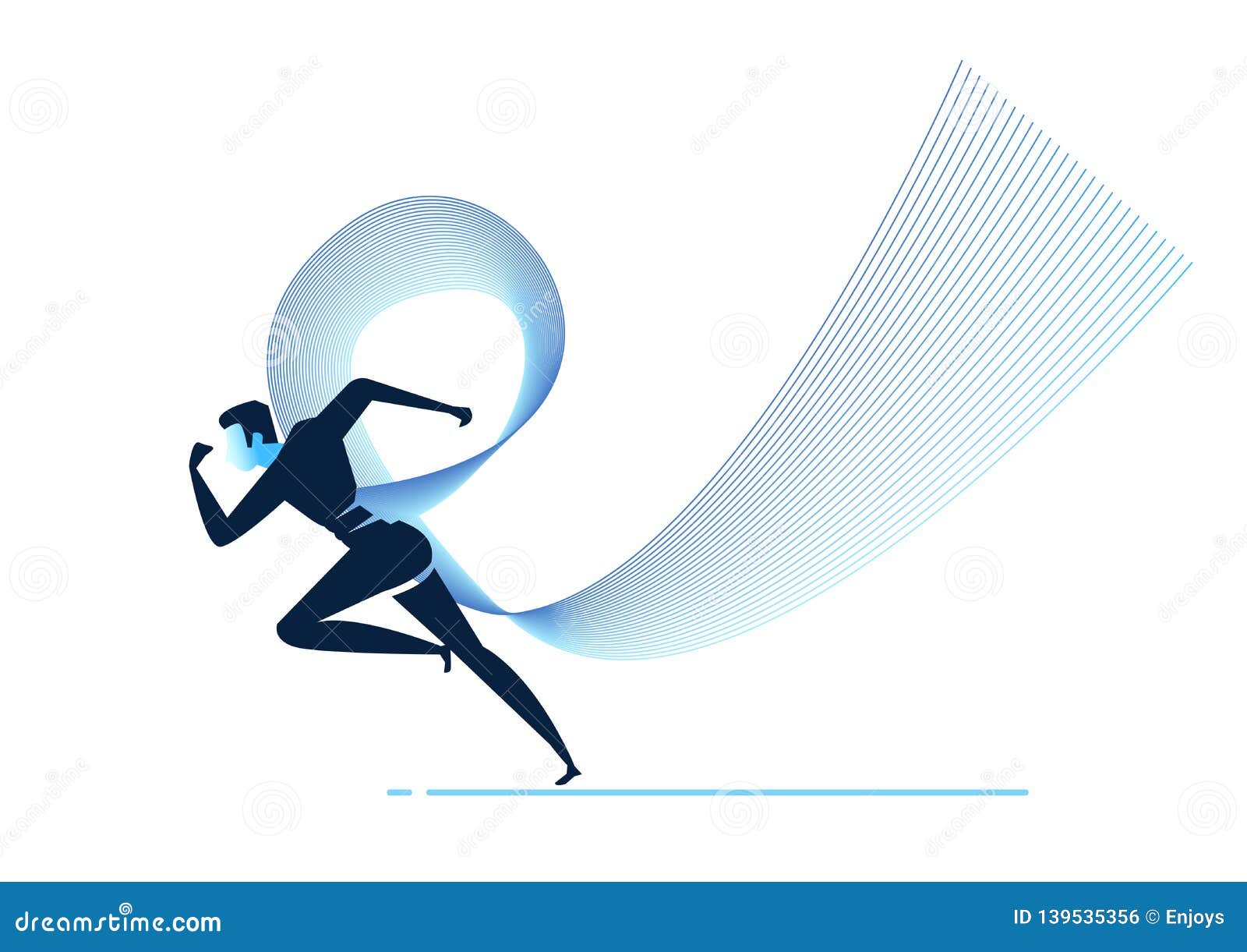 Man Sprint Running To Win Design on White Background Stock Vector ...