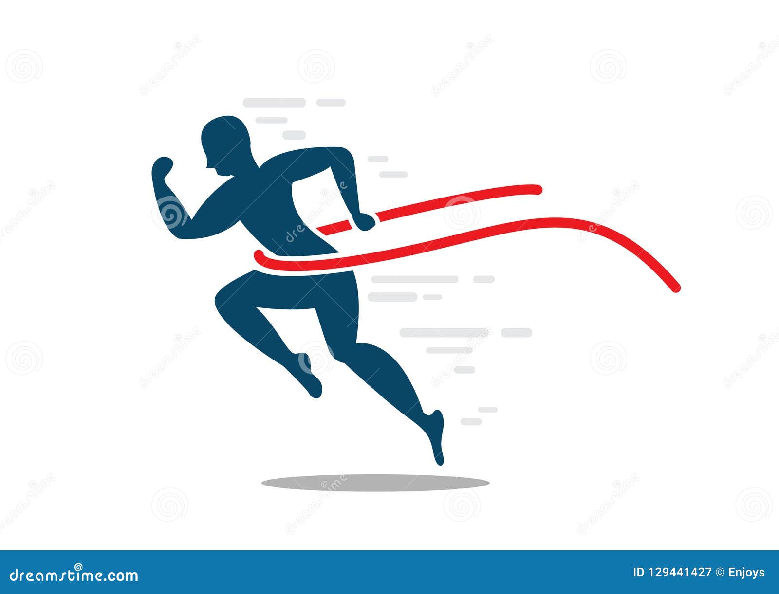 Man Sprint Running To Win Flat Icon Stock Vector - Illustration of ...