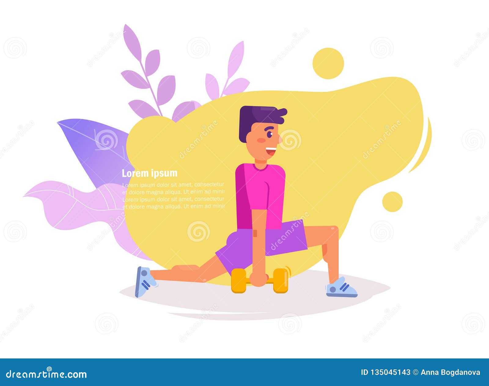 Man Squats with Dumbbells Vector. Cartoon. Isolated Art on White ...
