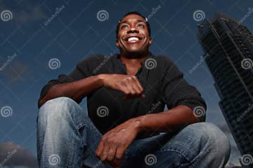 Man squatting stock image. Image of smiling, squat, model - 7270489