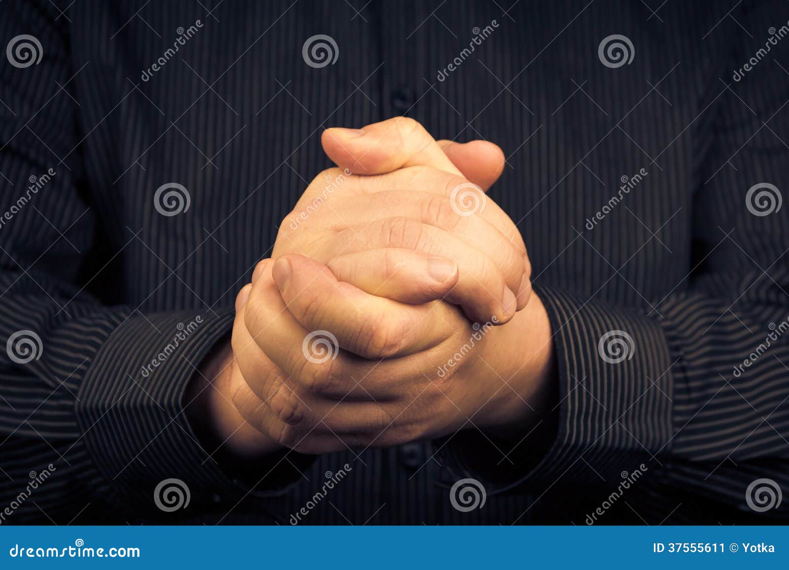 Man Squeezed His Hands Gesture Victory Stock Image - Image of gesture ...