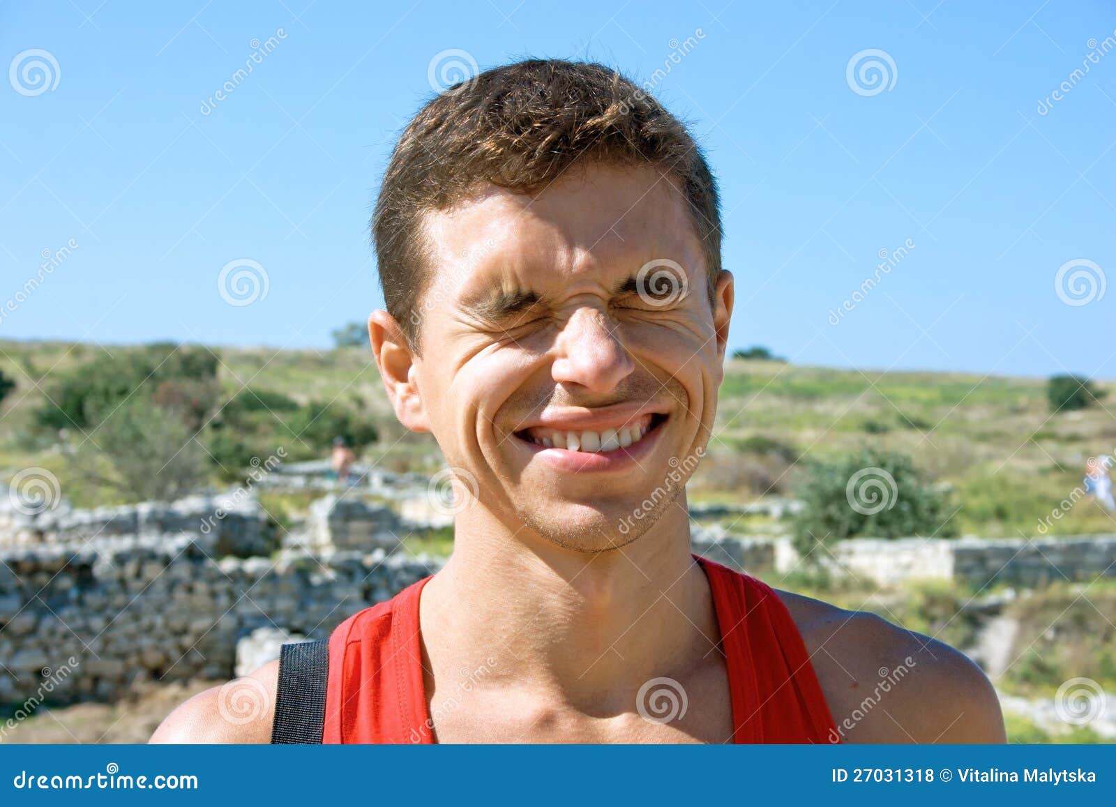 Man Squinting In The Bright Sun Stock Photo - Image of squinting ...