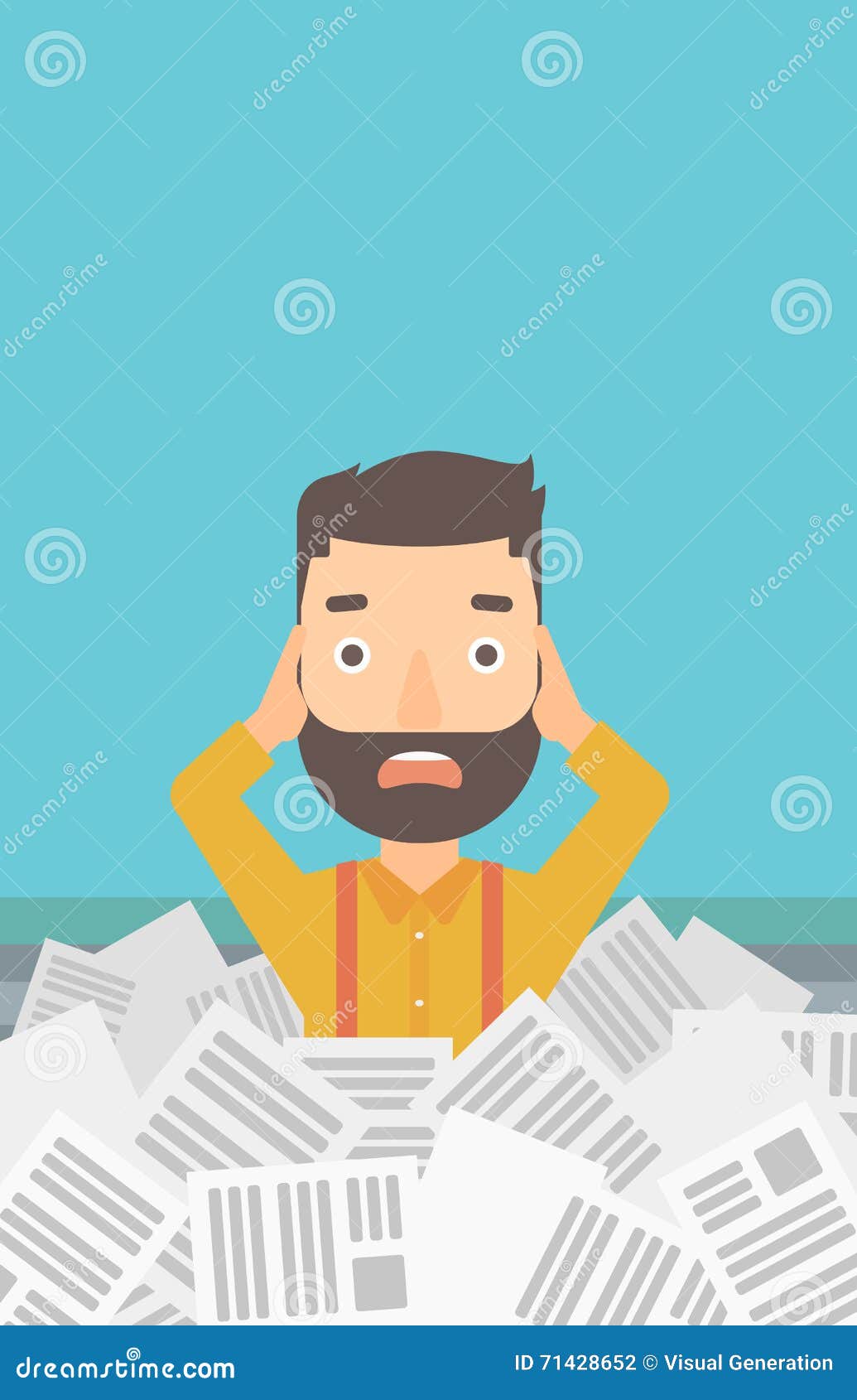Man in Stack of Newspapers. Stock Vector - Illustration of article ...
