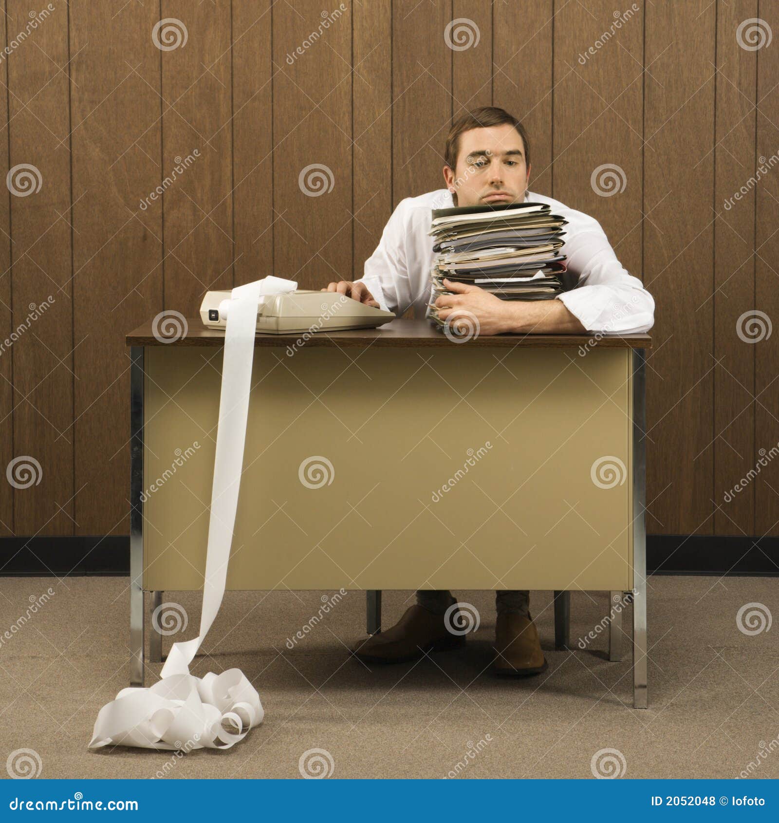 Man with Stack of Paperwork Stock Photo - Image of person, colour: 2052048
