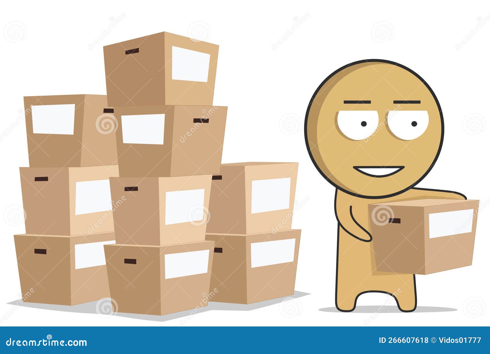 Man Stacking Boxes. Man Packing Boxes. Stock Vector - Illustration of ...