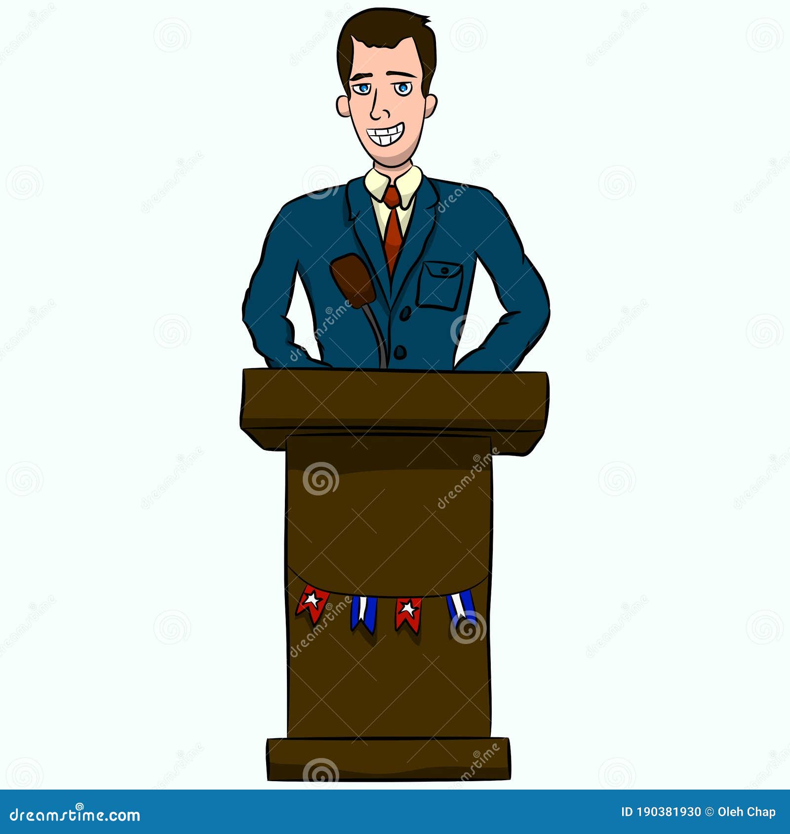 The Man on the Stage. Vector Drawing Stock Vector - Illustration of ...