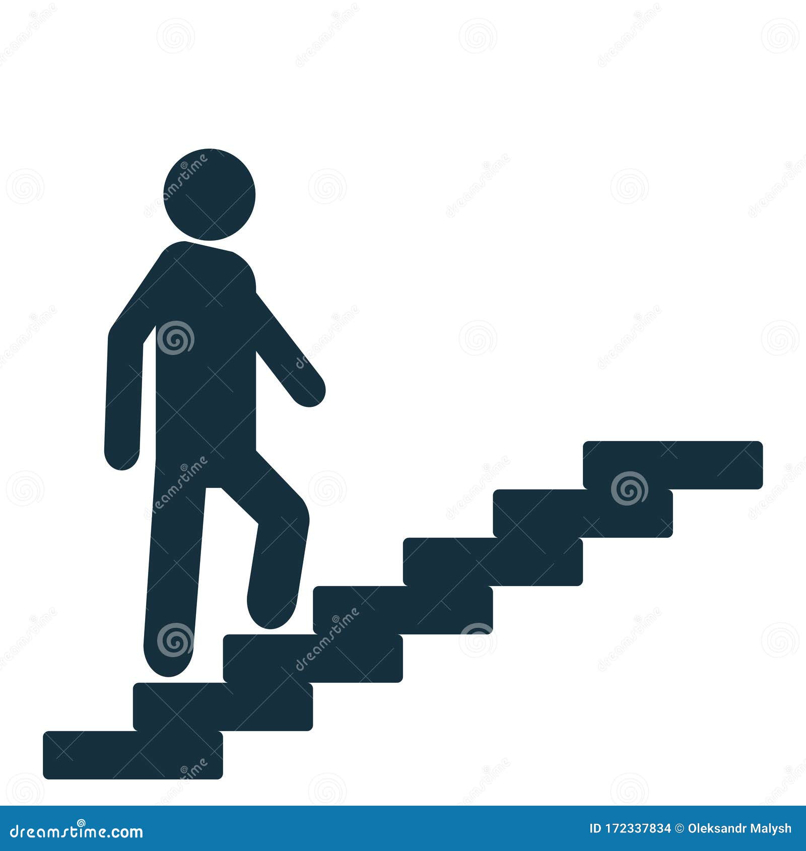 Man on the Stairs Goes Up. Motivation Icon Vector Stock Vector ...