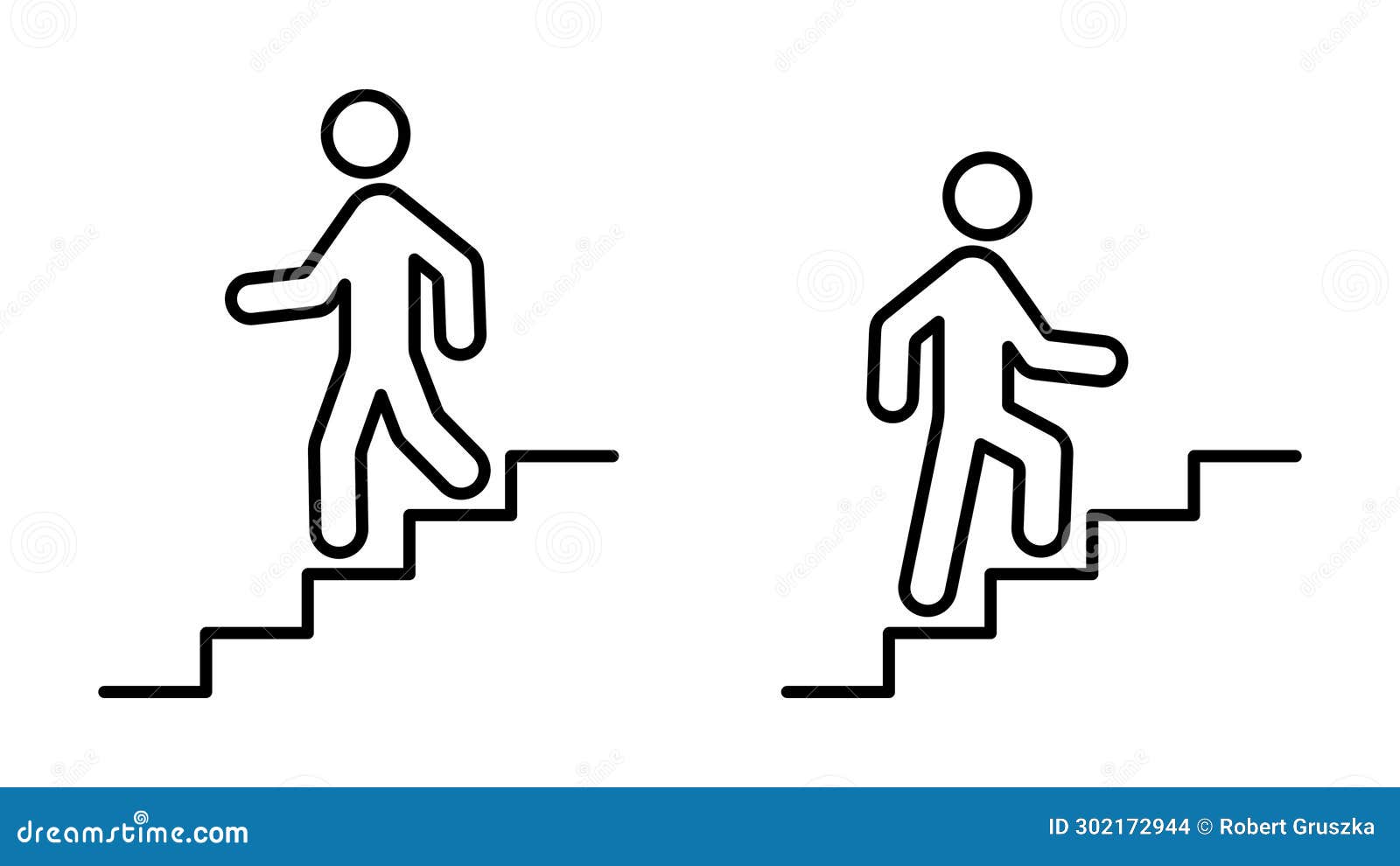 Icon of a Man on the Stairs Stock Vector - Illustration of sign ...