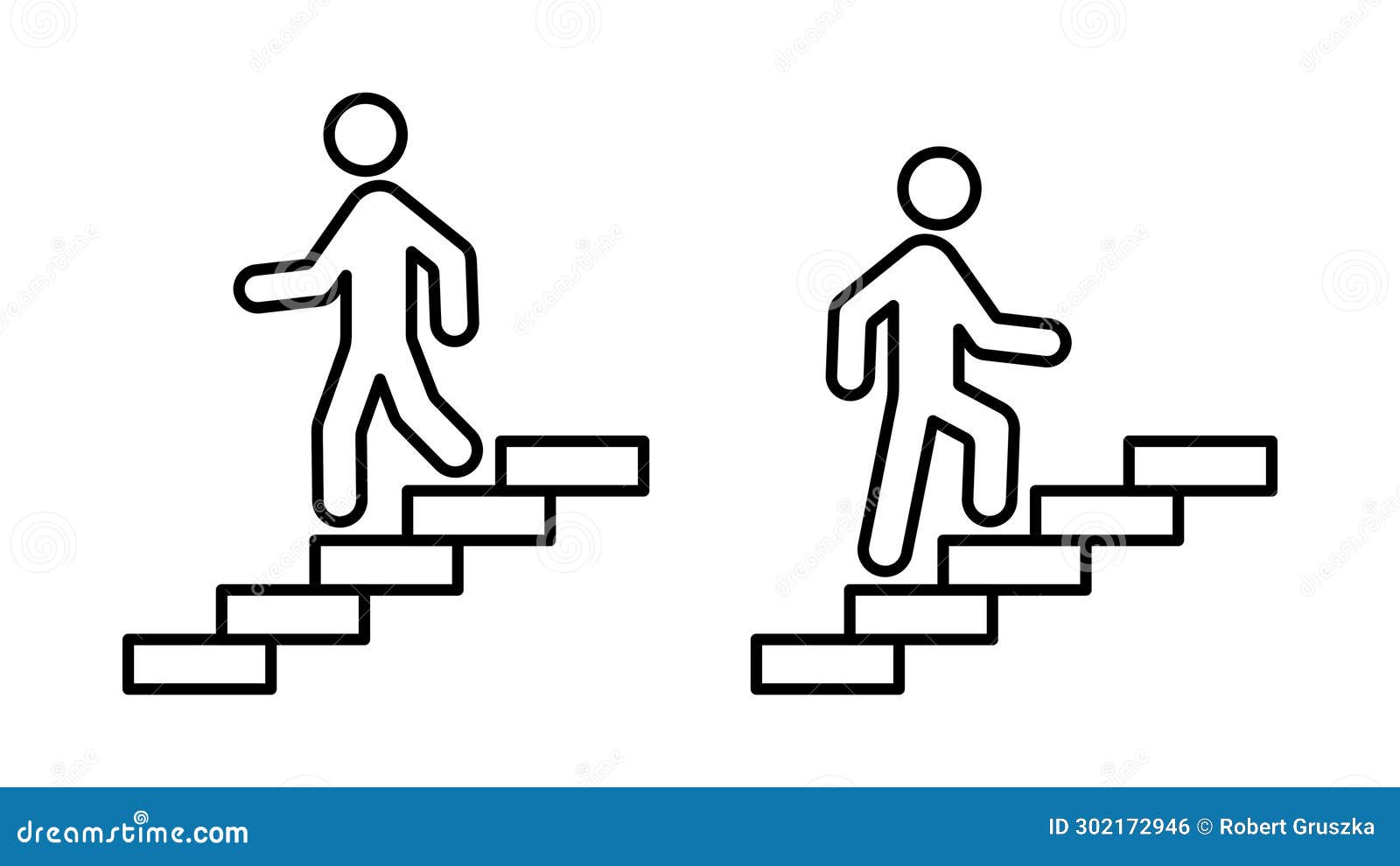 Icon of a Man on the Stairs Stock Vector - Illustration of background ...