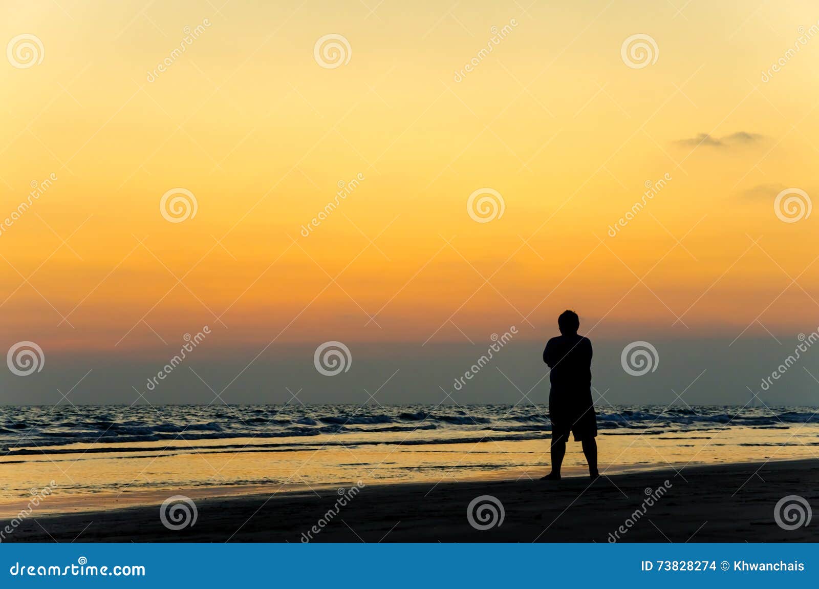 Man Stand Alone on the Beach Stock Photo - Image of health, class: 73828274