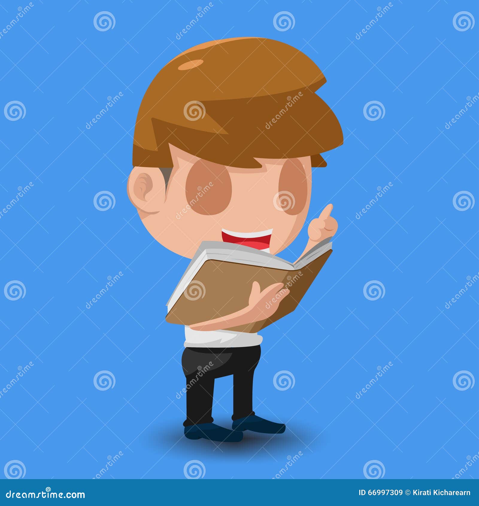 Man Stand Reading Book Character Vector Stock Vector - Illustration of ...