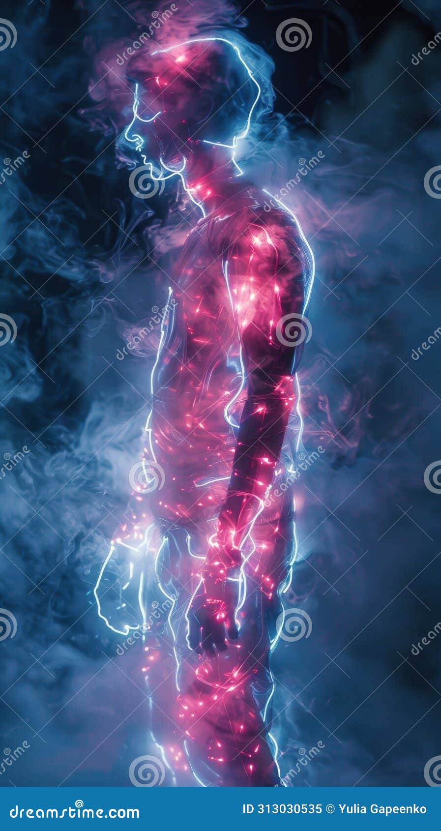 Man Standing Against Dark Background Stock Image - Image of mysterious ...