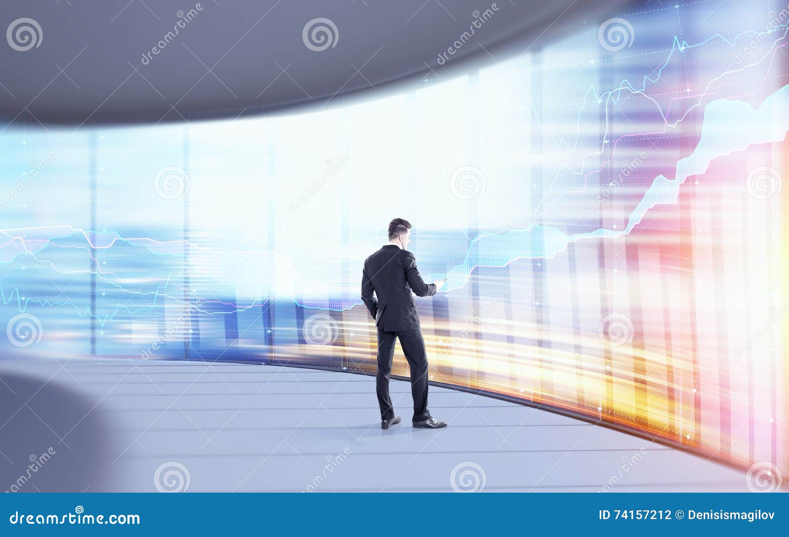 Man Standing Against Forex Graphs Stock Photo - Image of investment ...
