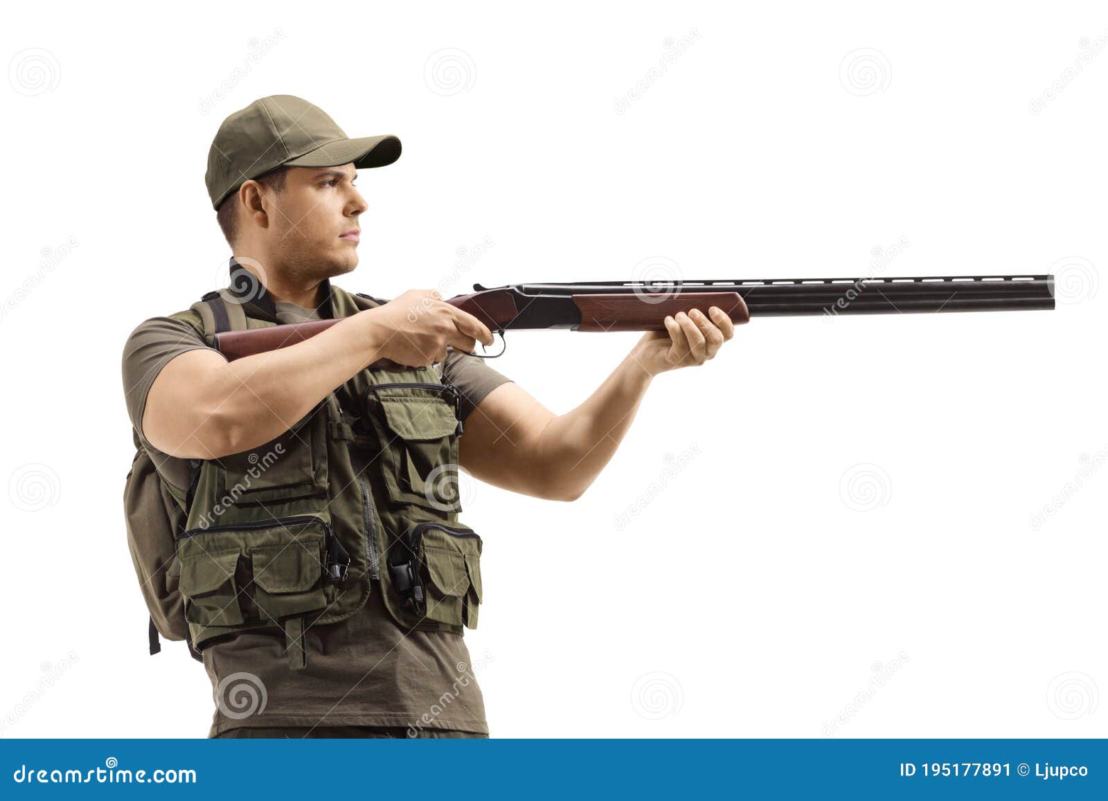 Man Standing and Aiming with a Shotgun Stock Image - Image of people ...