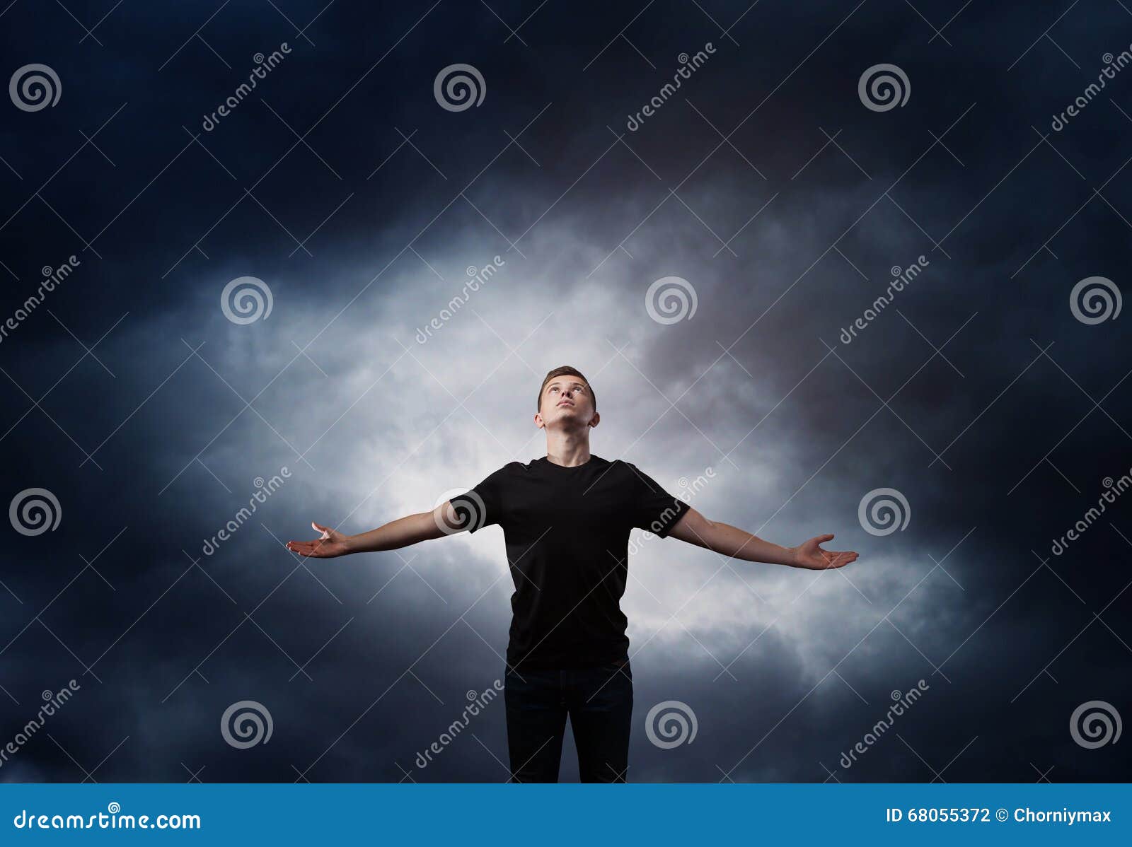 Man Standing with Arms Wide Open Stock Photo - Image of backgrounds ...