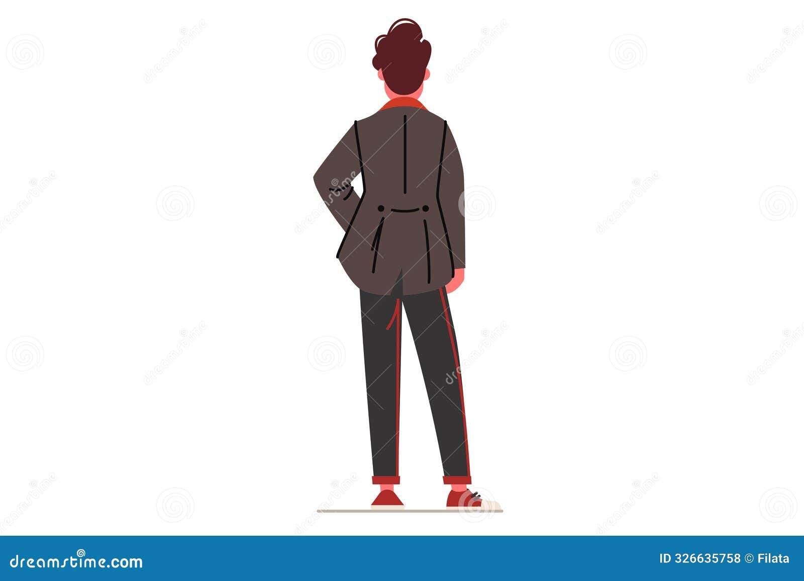 Standing Man. Back View. Vector Drawing | CartoonDealer.com #232115913