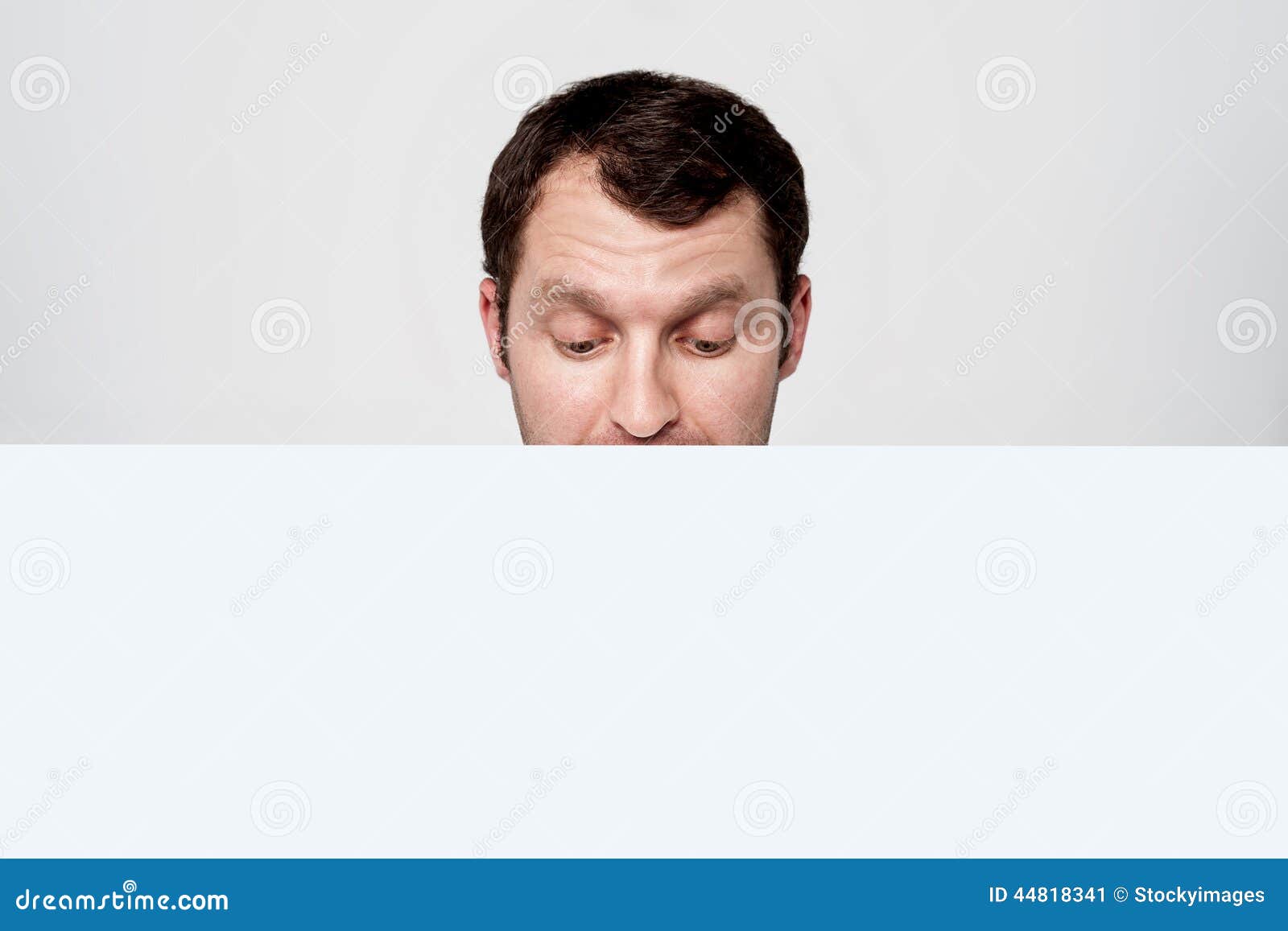 Man Standing Behind the Ad Board Stock Image - Image of standing ...