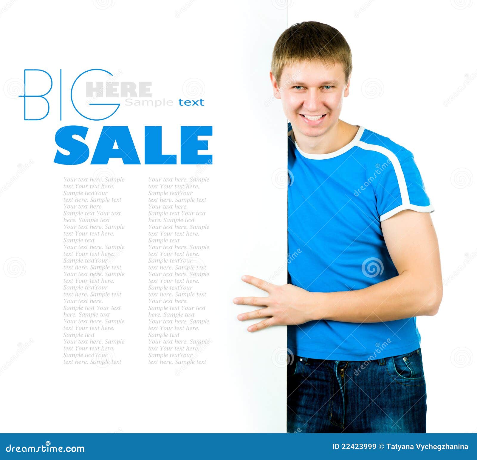 Man Standing Behind Blank Billboard Stock Image - Image of standing ...