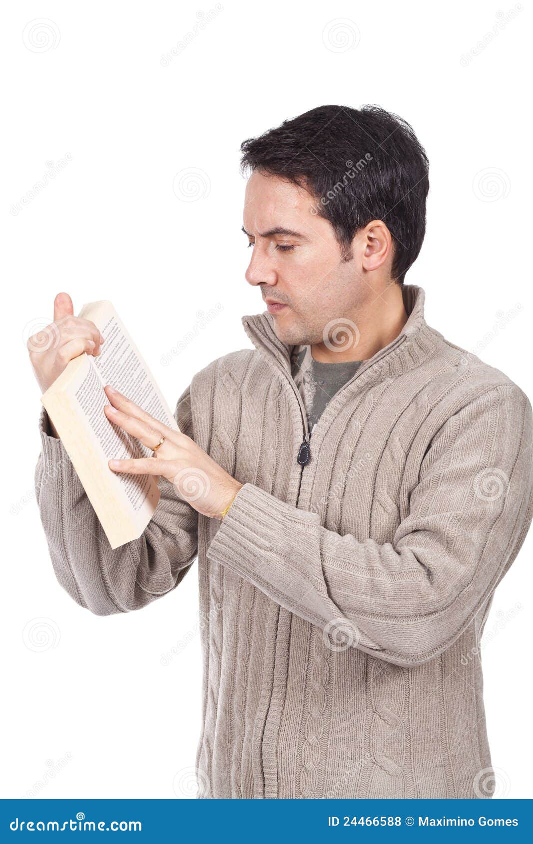 Man Standing with a Book in His Hand Stock Photo - Image of male ...