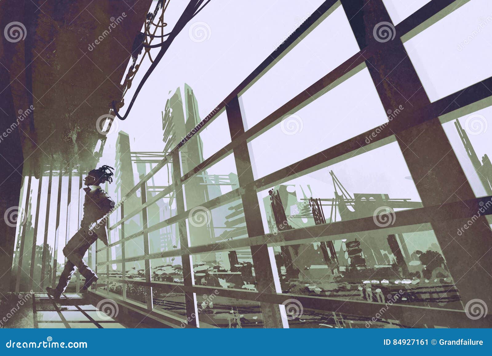 The Man Standing in a Building Industry Construction Stock Illustration ...