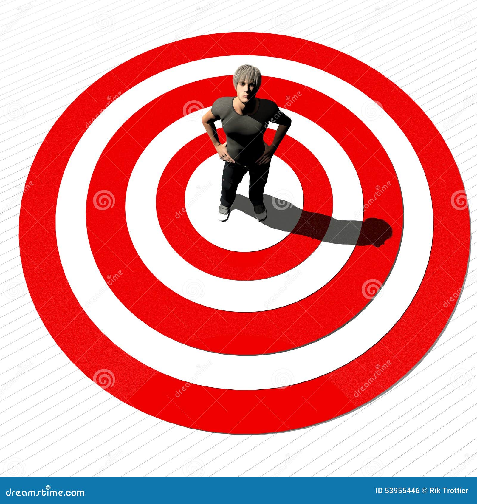 Man standing in bullseye stock illustration. Illustration of ground ...