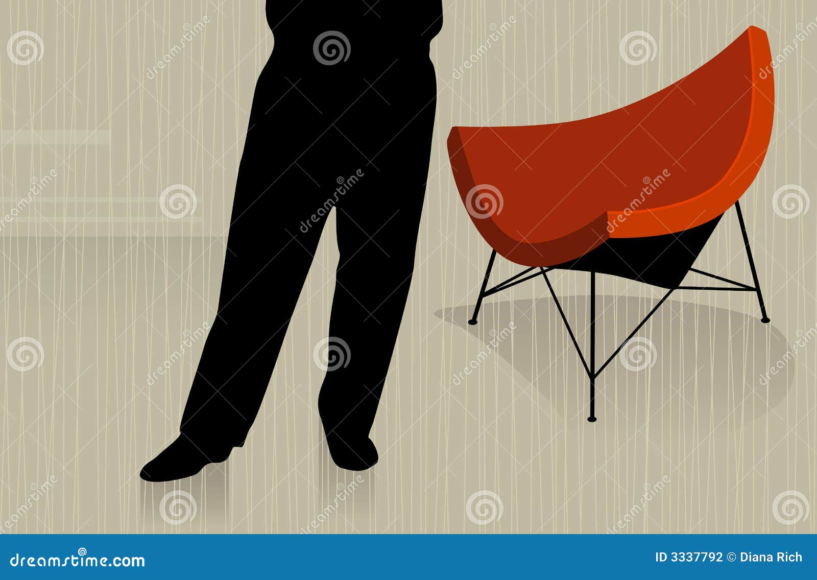 Man Standing with Chair stock vector. Illustration of coconut - 3337792