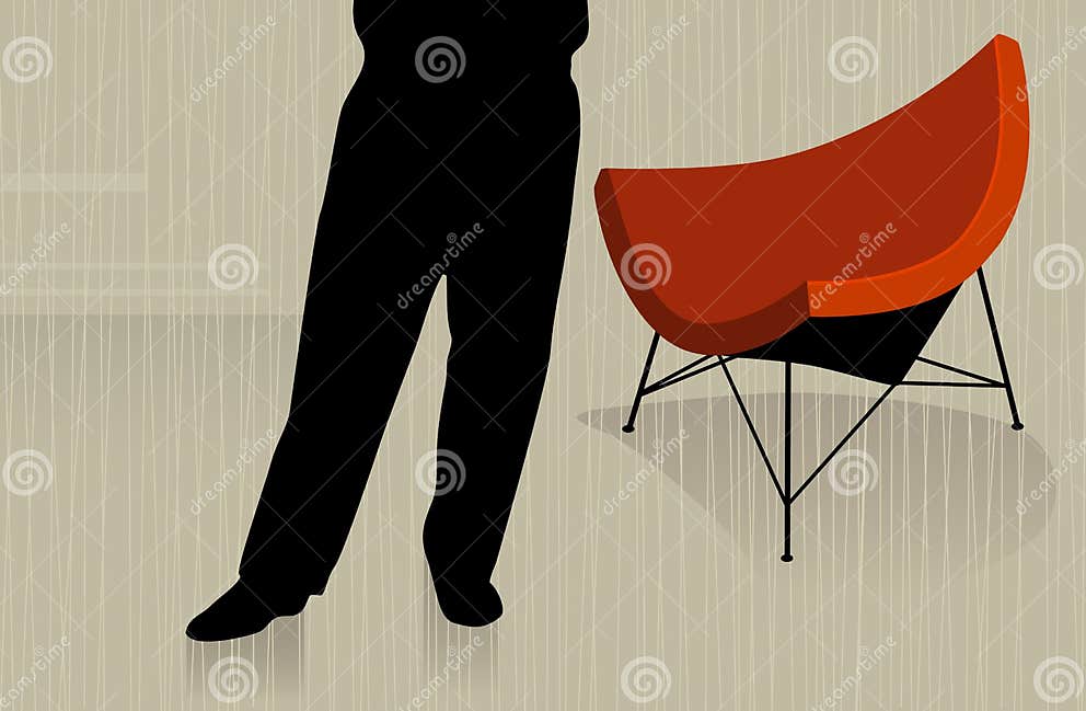 Man Standing with Chair stock vector. Illustration of coconut - 3337792