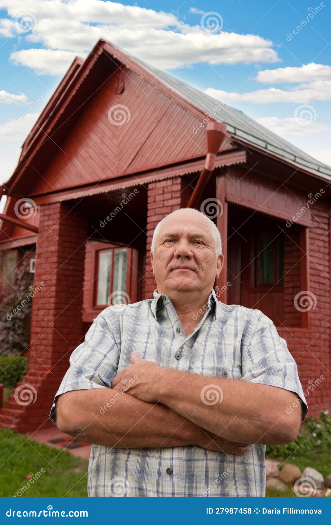 Man Standing at the Country House Stock Photo - Image of person, front ...
