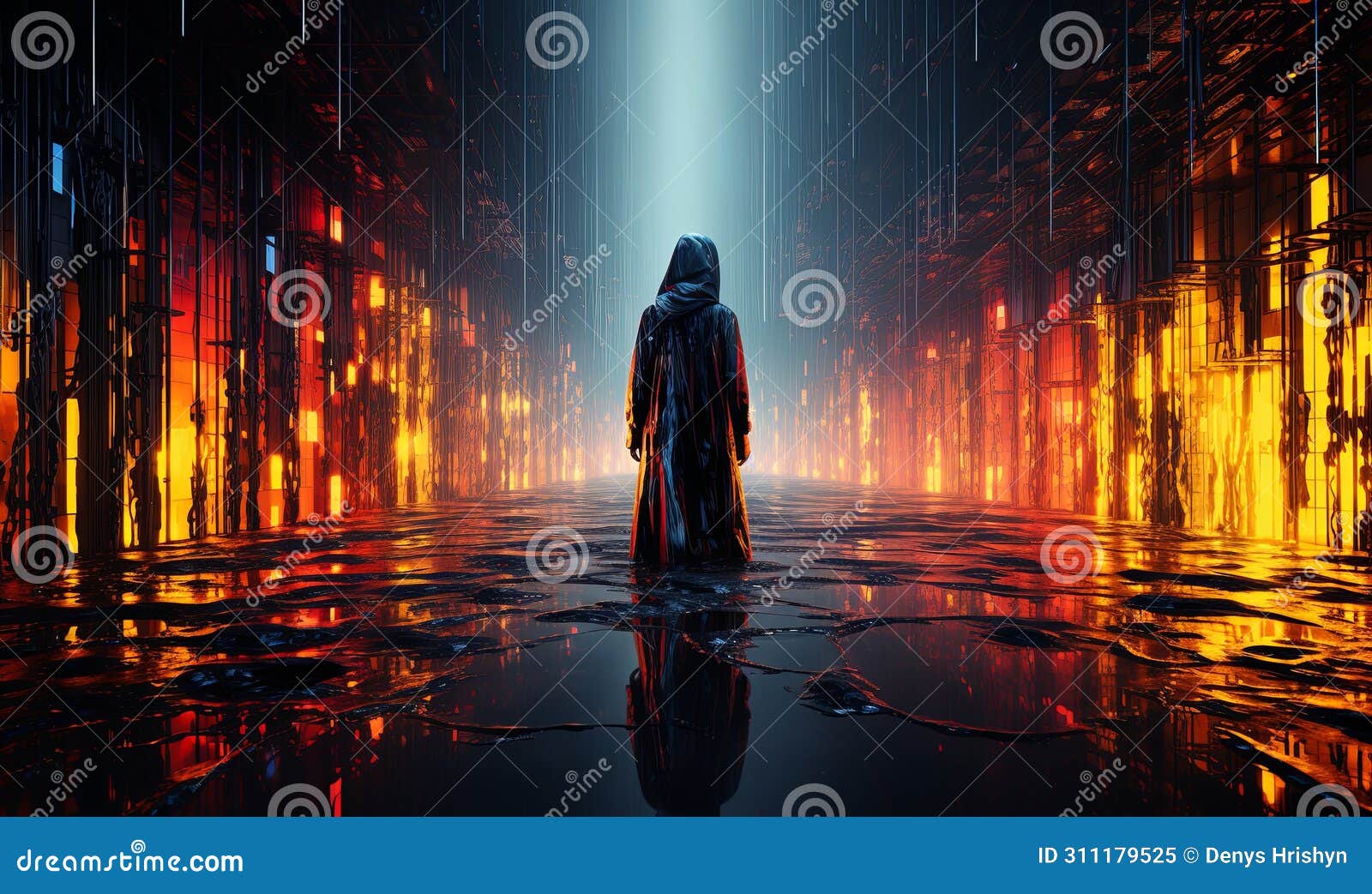 Man Standing in Dark Room stock image. Image of dark - 311179525