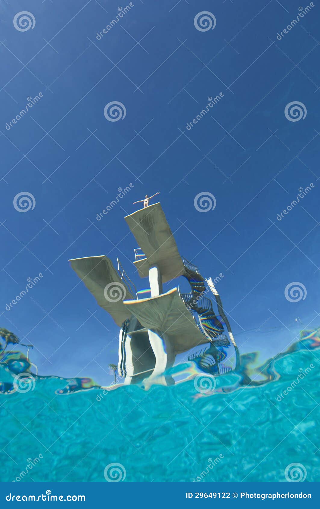 Man Standing at the Edge of Springboard Stock Photo - Image of diving ...