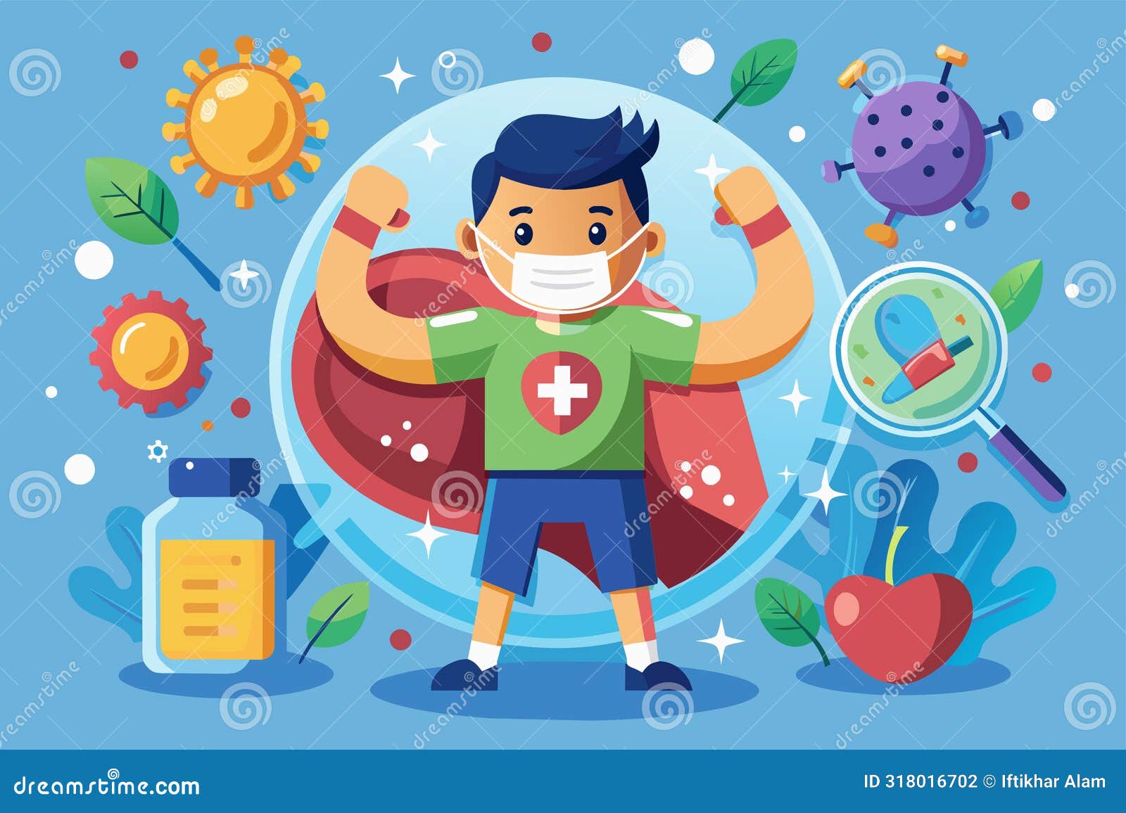 A Man Standing with a Face Mask and Cape, Boost Your Immune System ...