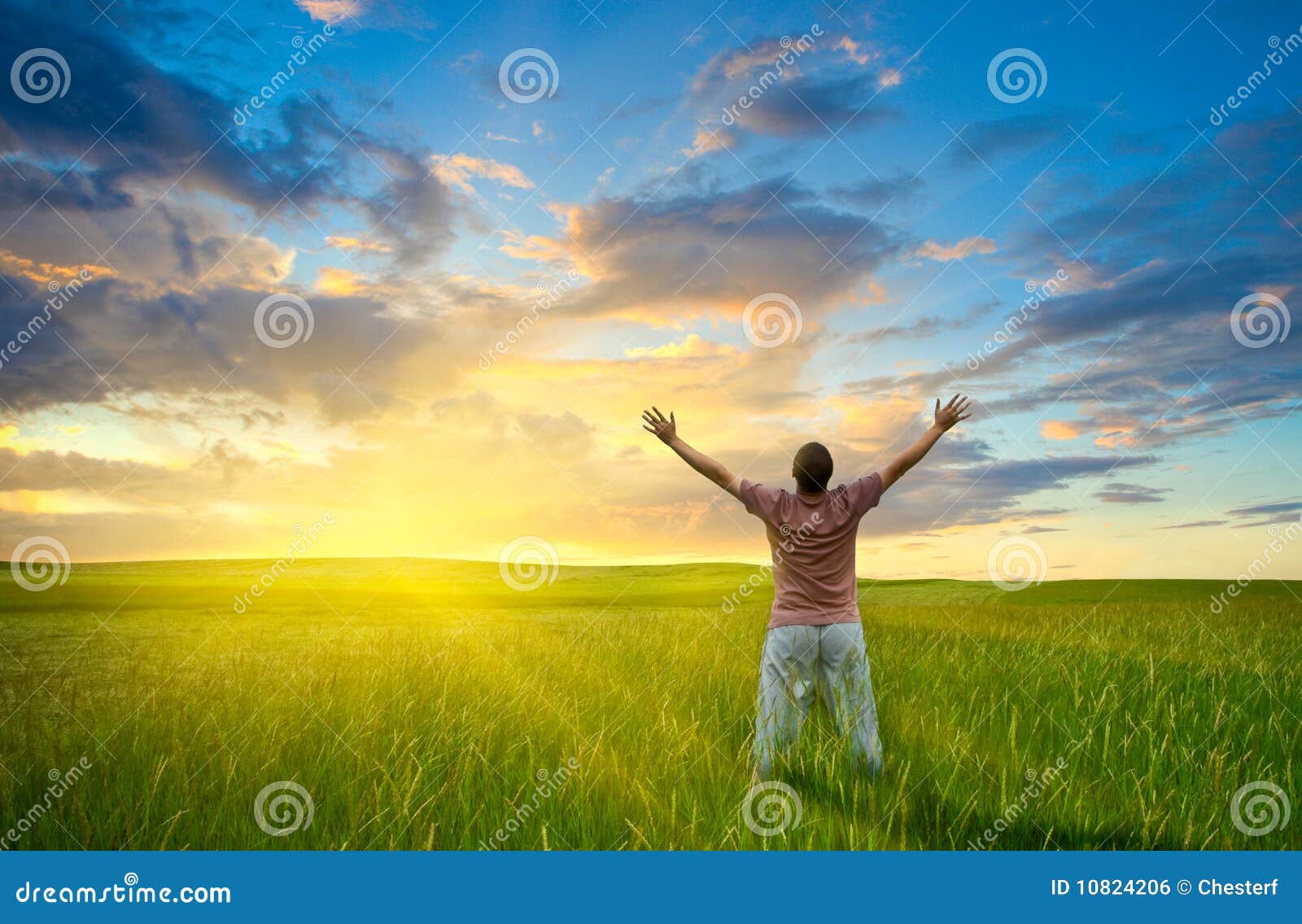 Man standing in field stock photo. Image of happy, leisure - 10824206